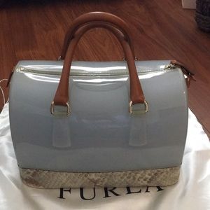 Furla | Bags | Furla Candy Light Blue 2 Tone Snake Skin Bag | Poshmark